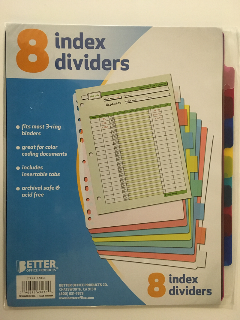 Index Dividers | East Los Angeles College Store